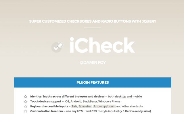 【JS】フォームをおしゃれに実装できる iCheck.js